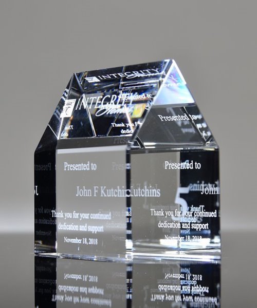 Crystal House Shaped Paperweight | Edco Awards