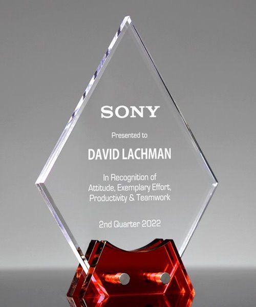 Ruby Red Diamond Acrylic Award | Edco Awards