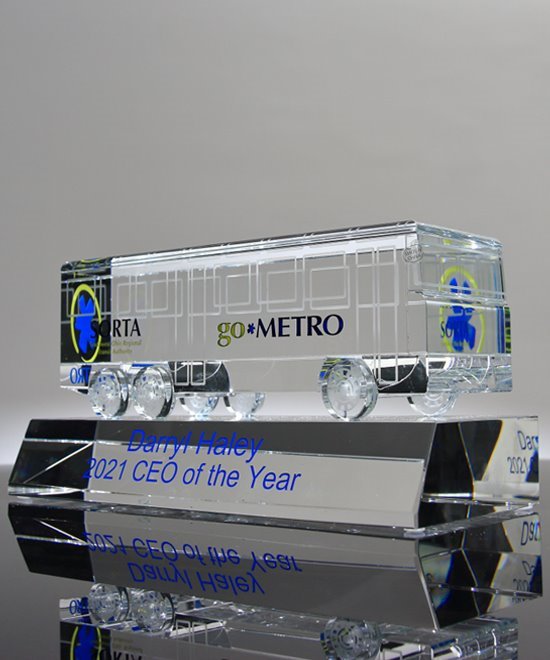 Crystal Bus Award | Bus Shaped Trophy | Edco Awards