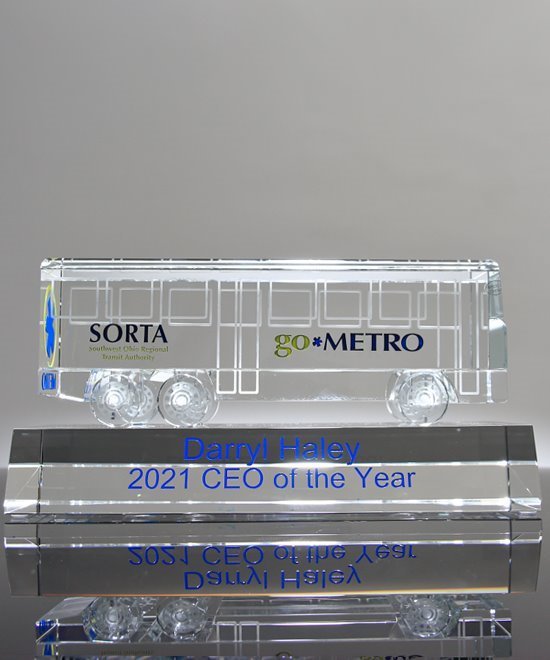 Crystal Bus Award | Bus Shaped Trophy | Edco Awards