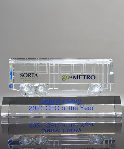 Crystal Bus Award | Bus Shaped Trophy | Edco Awards
