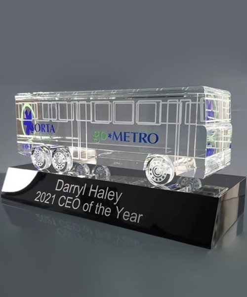 Crystal Bus Award | Bus Shaped Trophy | Edco Awards