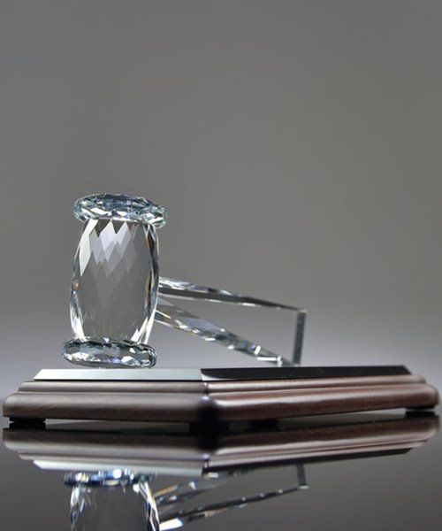 Crystal Gavel Desk Plaque | Crystal Gavel Award | Edco Awards