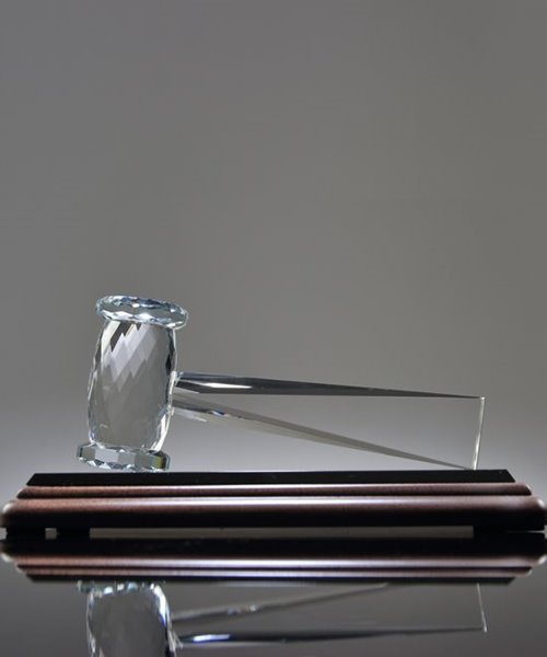 Crystal Gavel Desk Plaque | Crystal Gavel Award | Edco Awards