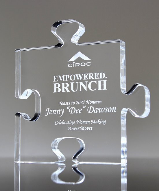 Classic Acrylic Puzzle Piece Paperweight Award | Edco Awards