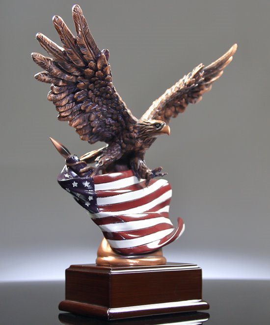 Rustic USA Flag Eagle Trophy | RFB165 | Edco Awards