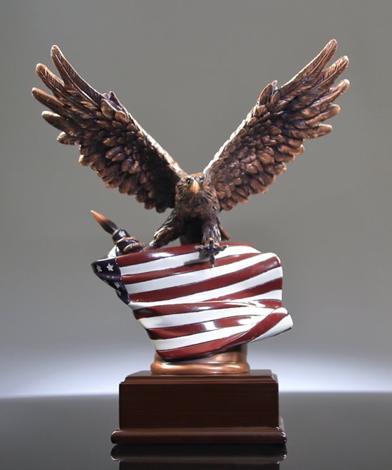 Rustic USA Flag Eagle Trophy | RFB165 | Edco Awards