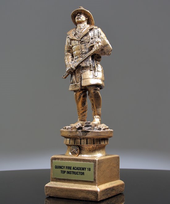 Classic Gold Firefighter Trophy Statue | RF-1129 | Edco Awards