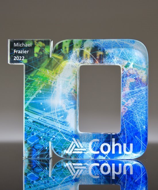 Modern Acrylic Number 10 Trophy | Edco Awards