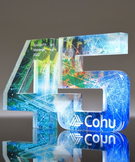 Modern Acrylic Number 45 Trophy | Edco Awards