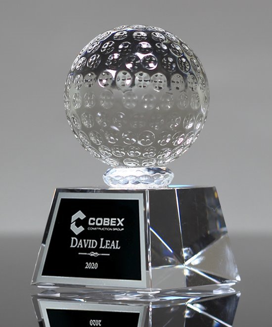 Crystal Golf Ball Trophy | CRY267 | Edco Awards