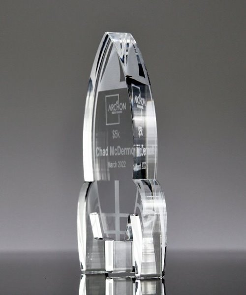 Laser Engraved Acrylic Rocket Trophy | Edco Awards