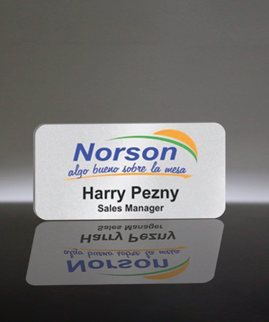 Silver Digital Name Badge