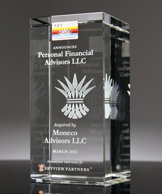 2D, 3D Subsurface Etched Crystal Award Block | Edco Awards
