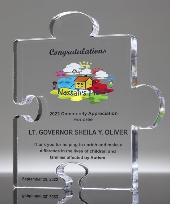 Acrylic Puzzle Piece Full Color Paperweight | Edco Awards
