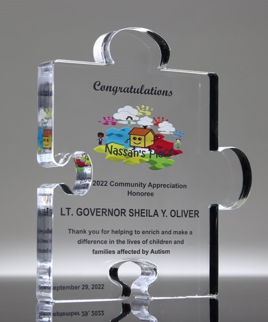 Acrylic Puzzle Piece Full Color Paperweight | Edco Awards