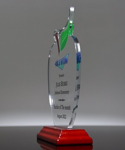 Acrylic Apple Trophy with Full Color Imprint | Edco Awards