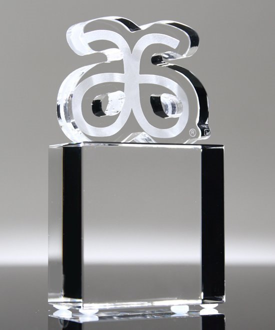 Custom Shaped Clear Crystal Logo Award | Edco Awards