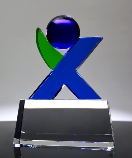 Custom Logo-Cut Crystal Trophy | Edco Awards
