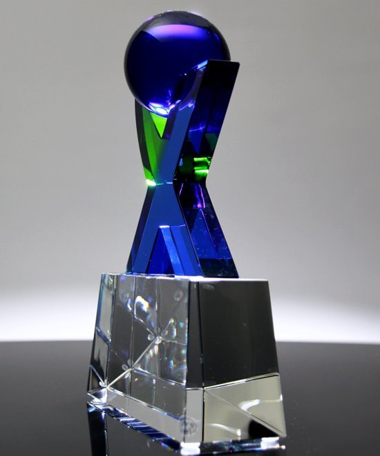 Custom Logo-Cut Crystal Trophy | Edco Awards
