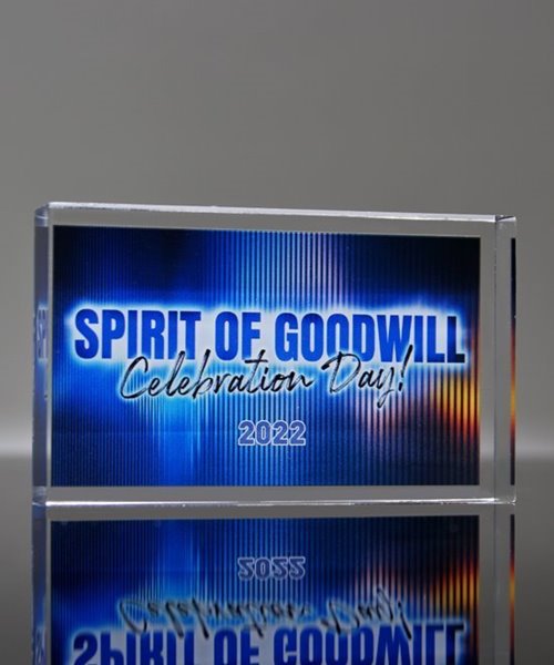 Straight Edge Acrylic Block Award, Landscape Imprint | Edco Awards