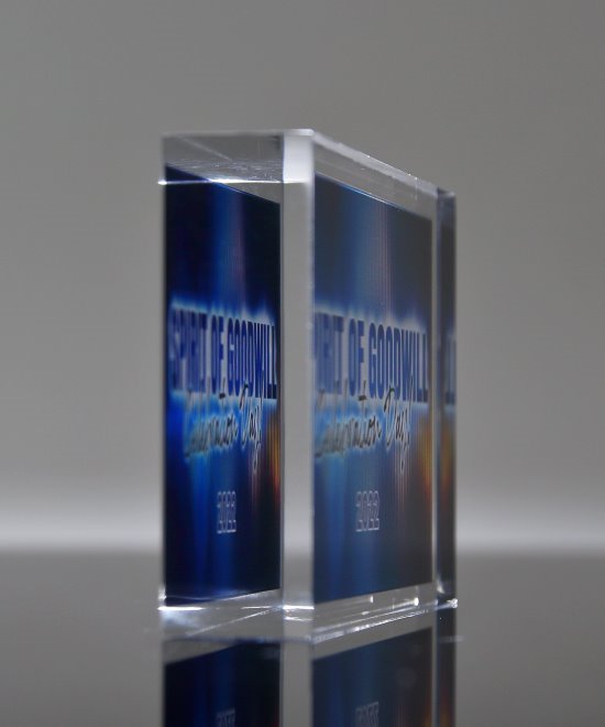 Straight Edge Acrylic Block Award, Landscape Imprint | Edco Awards
