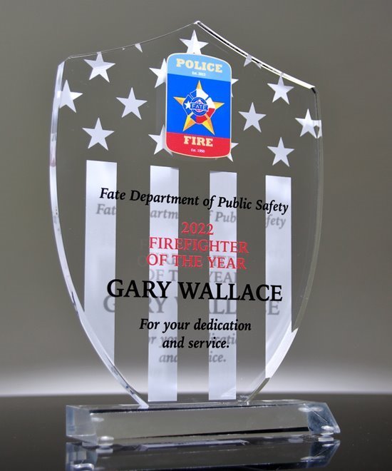 Firefighter Acrylic Shield Award | Service Recognition | Edco Awards