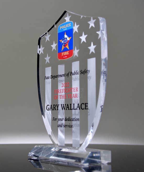 Firefighter Acrylic Shield Award | Service Recognition | Edco Awards