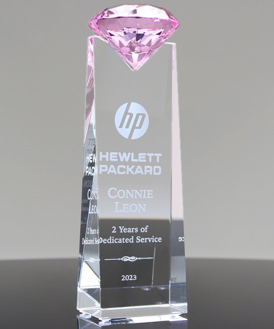 Apogee Pink Diamond Award Crystal | Edco Awards