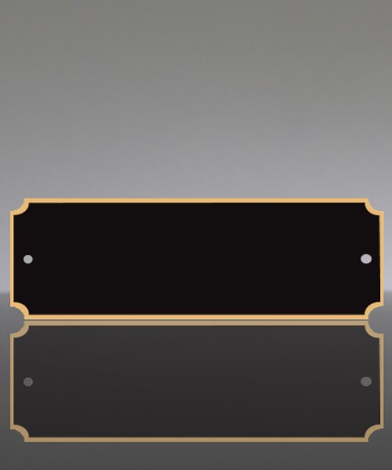 Black Brass Perpetual Engraving Plate With Notched Corners - Large ...