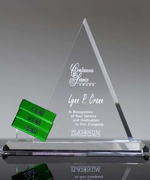 Green Goal-Setter Triangle Crystal | 6458GN | Edco Awards