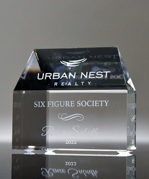 Crystal House Shaped Paperweight | Edco Awards