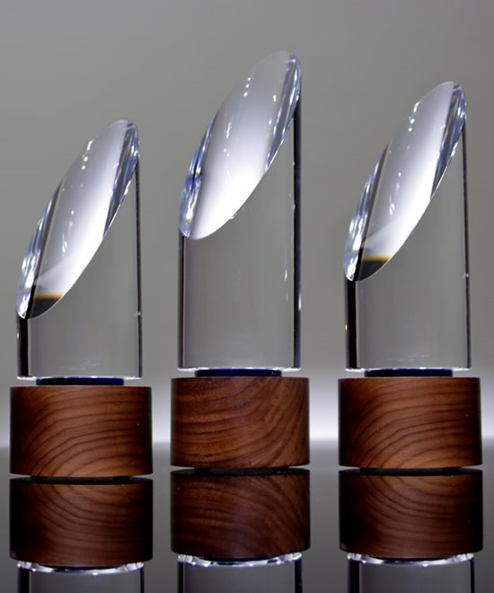 Azure Crystal Slant Cylinder Award | Edco Awards