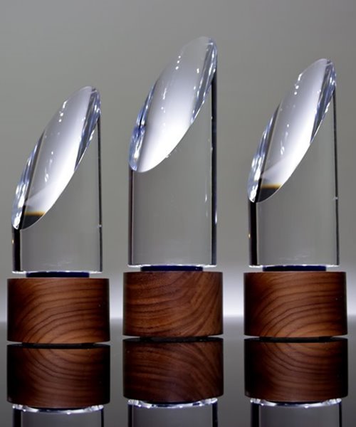 Azure Crystal Slant Cylinder Award | Edco Awards