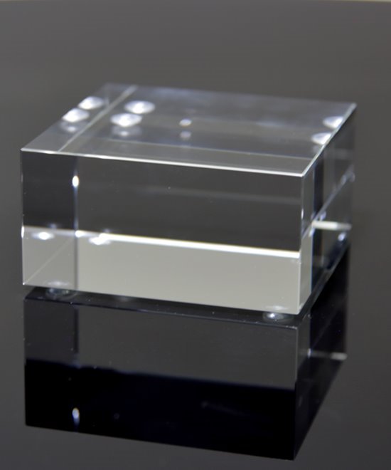 Clear Crystal Straight Edge Base | Edco Awards