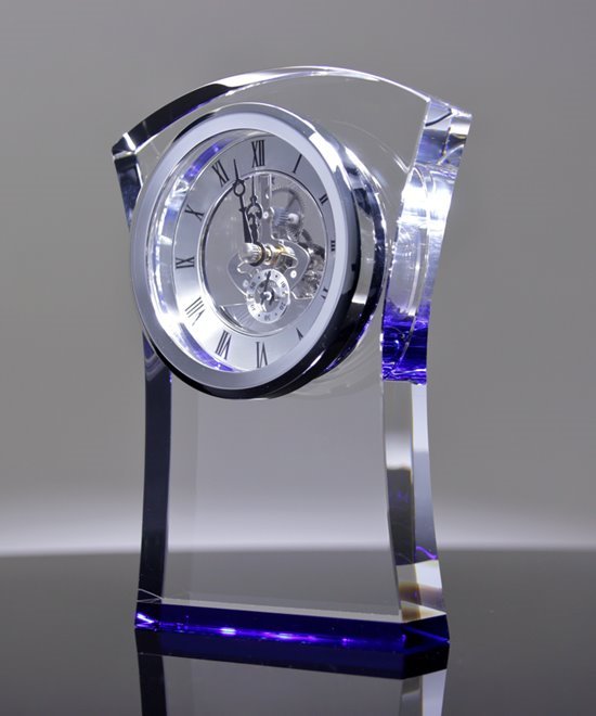 Sapphire Crystal Timekeeper - Desk Clock Award | Edco Awards