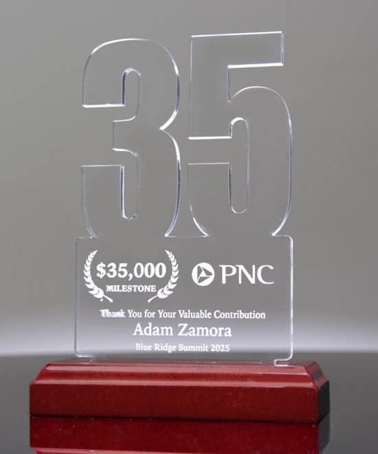 Number 35 Acrylic Pop-In Award | edco.com | Edco Awards