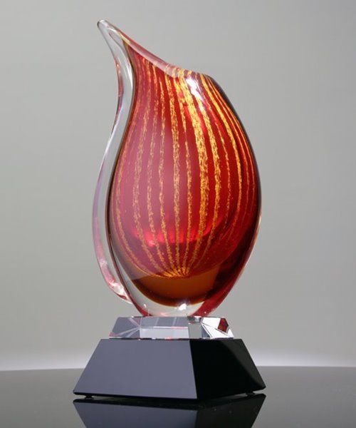 Elevated Amber Gilded Trophy Vase | Edco Awards