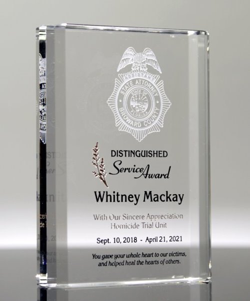 Crystal Service Badge Award | State Attorney & Police Recognition ...