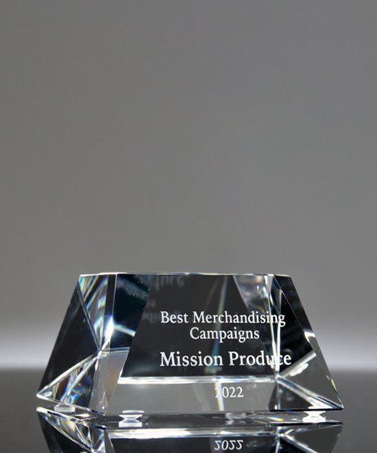 Beveled Clear Crystal Slant Base