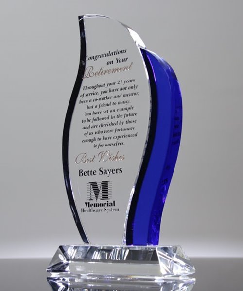Blue Crystal Flame Award - Retirement Award | Edco Awards