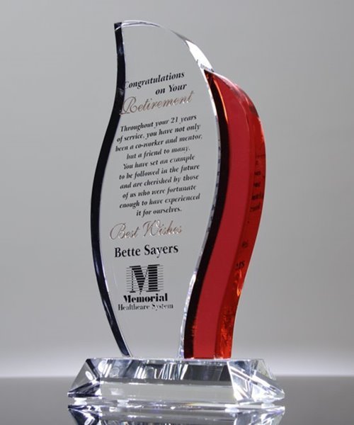 Red Crystal Flame Award - Retirement Award | Edco Awards