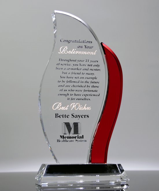 Red Crystal Flame Award - Retirement Award | Edco Awards