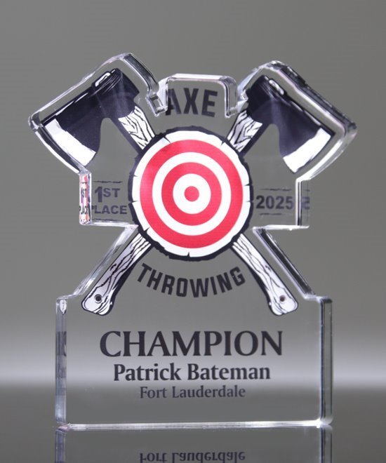 Axe Throwing Acrylic Trophy | Edco Awards
