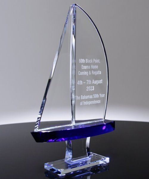 Blue Crystal Sailboat Award | Regatta Trophy | Edco Awards