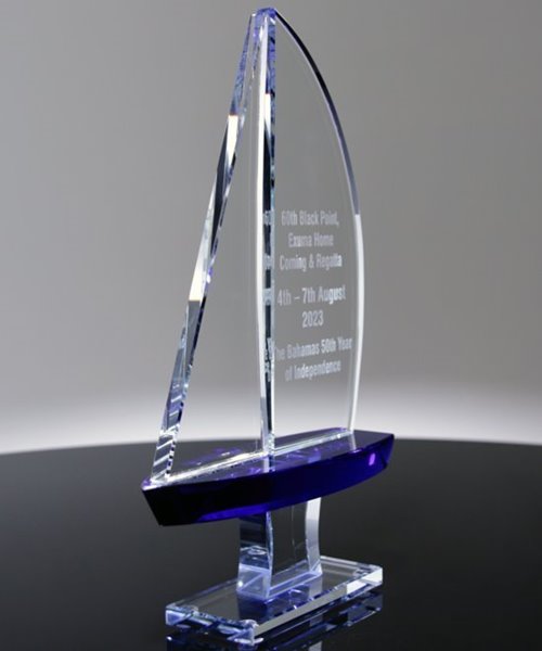 Blue Crystal Sailboat Award | Regatta Trophy | Edco Awards