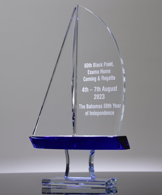 Blue Crystal Sailboat Award | Regatta Trophy | Edco Awards