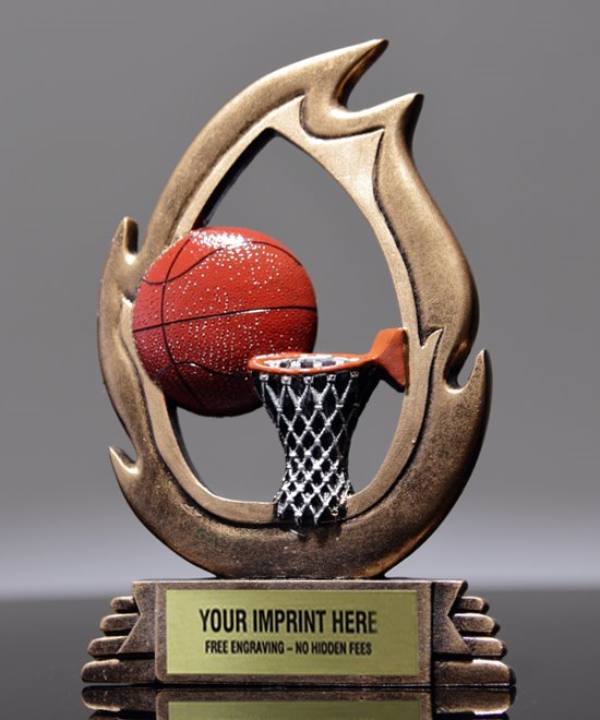 Flame Basketball Trophy - Large Size | Edco Awards