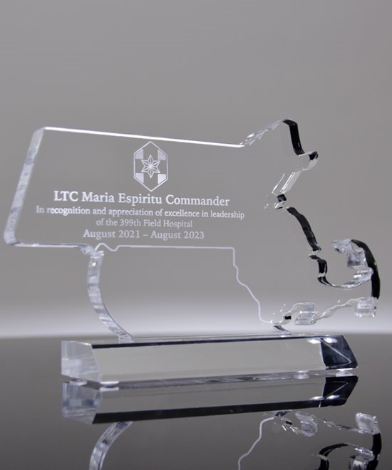 Massachusetts Acrylic State Shape Trophy | Edco Awards