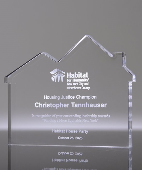 Real Estate Multi House Shape Acrylic Paperweight Trophy | Edco Awards